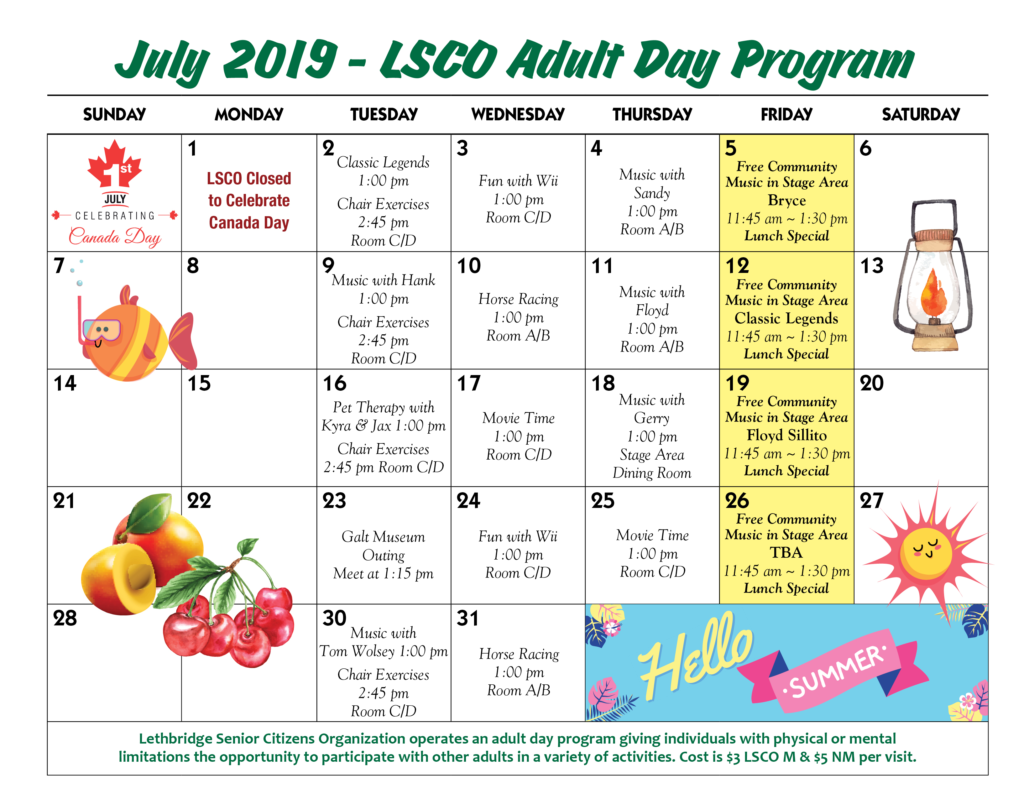 Adult Day Program Lethbridge Senior Citizens Organization