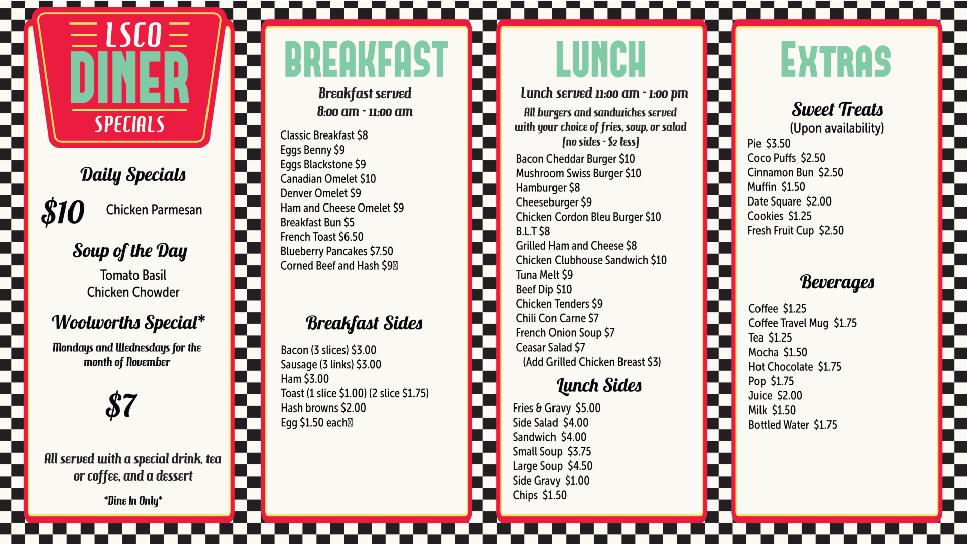 Diner Menu – Lethbridge Senior Citizens Organization